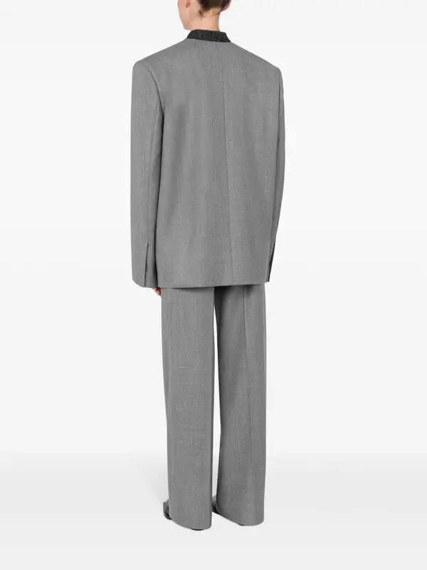 Moschino Collarless Double-breasted Blazer
