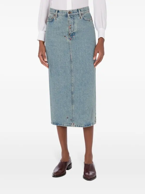 Moschino Mid-rise Denim Skirt - Blue