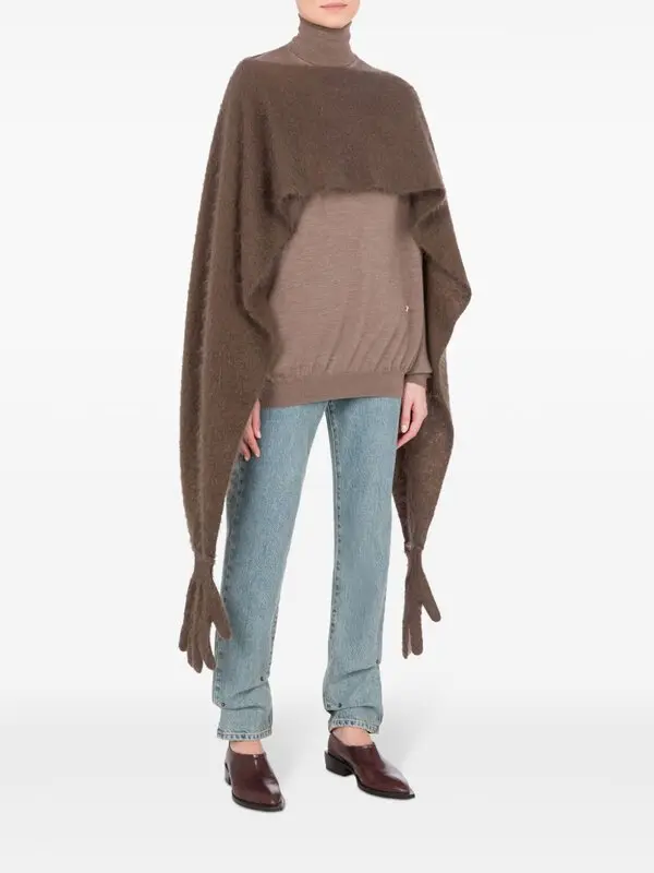 Moschino Glove-detail Scarf - Brown