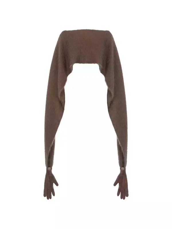 Moschino Glove-detail Scarf - Brown