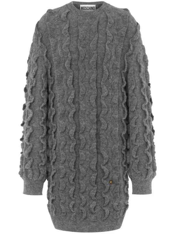 Moschino Ruffled Virgin-wool Blend Knitted Dress