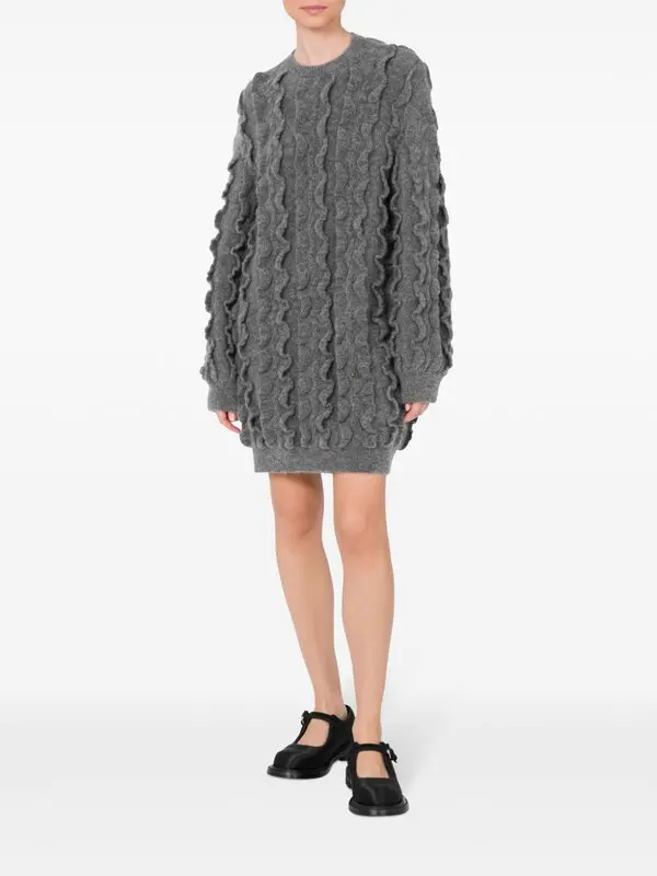 Moschino Ruffled Virgin-wool Blend Knitted Dress
