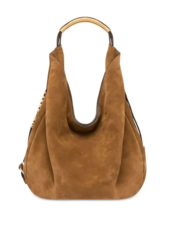 Moschino Handle Me Leather Shoulder Bag - Brown