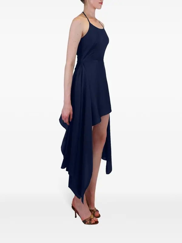 azeeza blue dress AZEEZA Layla chiffon-trim Midi Dress | Blue
