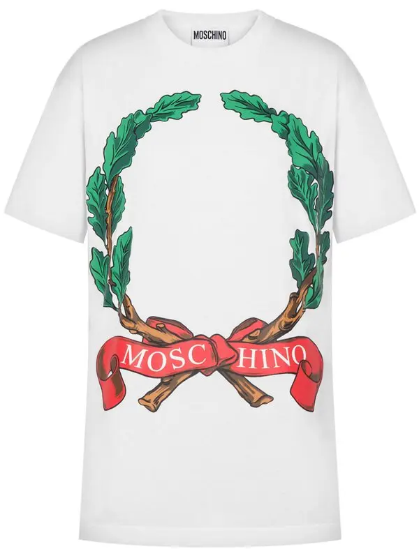 Moschino Laurel Wreath Cotton T-shirt - White