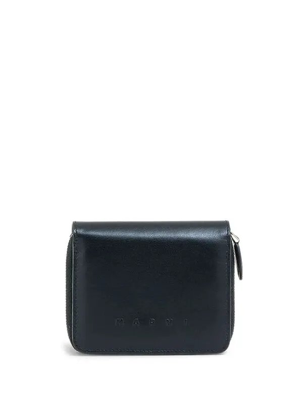Marni Logo-embossed Leather Wallet - Black