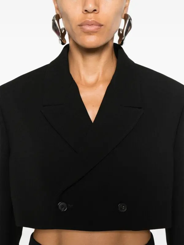 Wardrobe.NYC Cropped Double-breasted Blazer