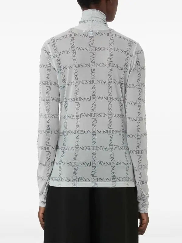 JW Anderson Sheer Logo Turtleneck Top