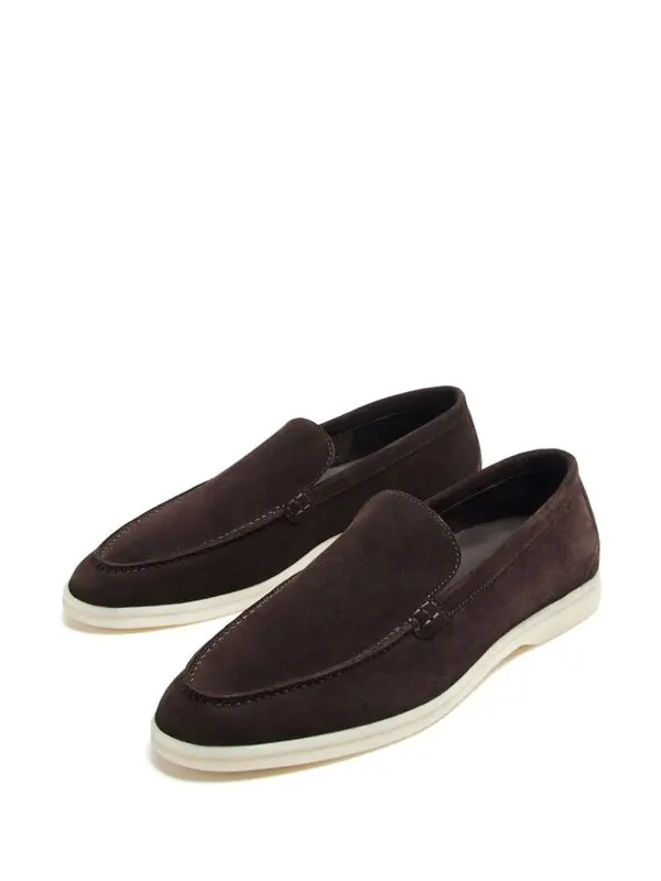 SCAROSSO Ludovica Suede Loafers - Brown