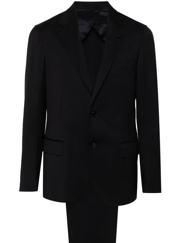 LARDINI Brooch-detail Suit - Blue