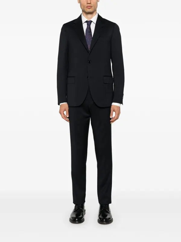 LARDINI Brooch-detail Suit - Blue