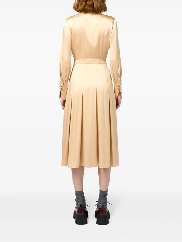 elisabetta franchi shirt dress Elisabetta Franchi Pink Satin Button Front Mini Shirt Dress M