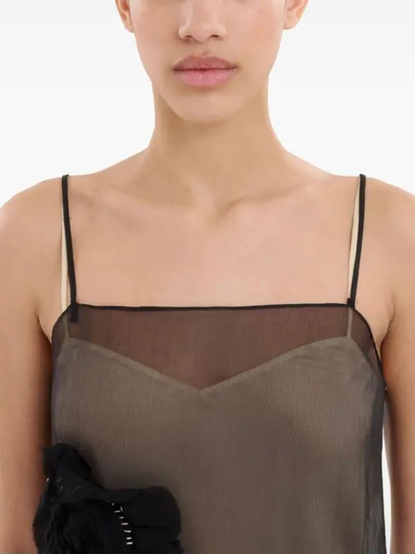Marni Floral-appliqué Crepon Dress