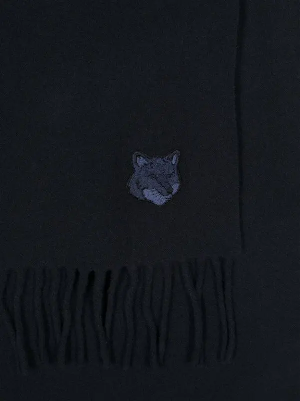 Maison Kitsuné Fox-patch Scarf - Blue