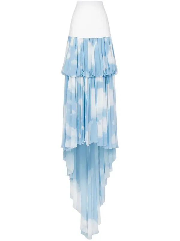 Moschino Tiered Silk Skirt