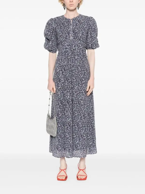 ROTATE BY BIRGER CHRISTENSEN Sequinned Printed Maxi Dress - Purple