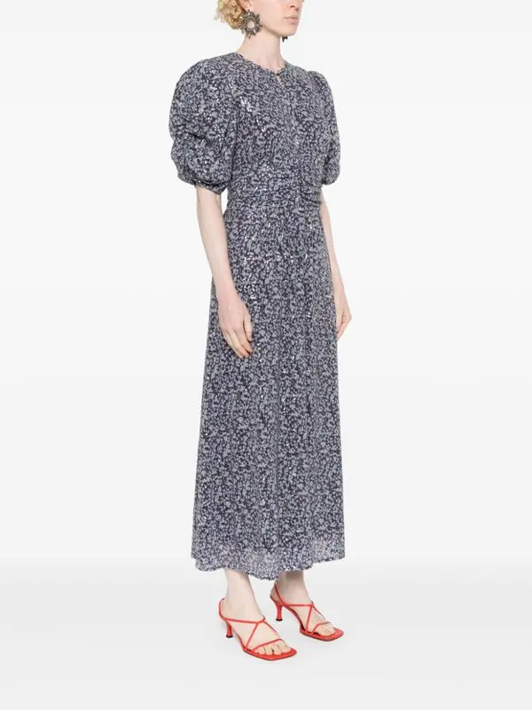 ROTATE BY BIRGER CHRISTENSEN Sequinned Printed Maxi Dress