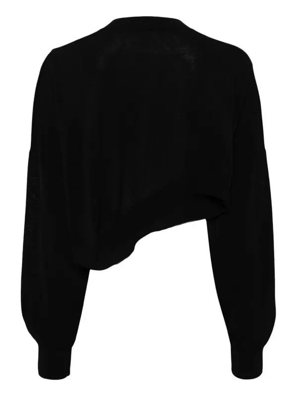 Enfold Asymmetric Cropped Cardigan - Black | Editorialist