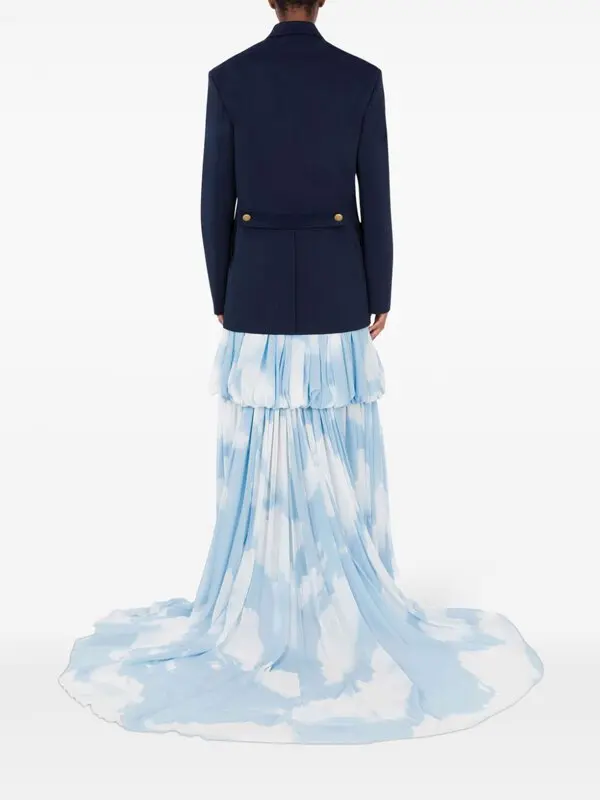 Moschino Peak-lapel Cotton-blend Coat - Blue