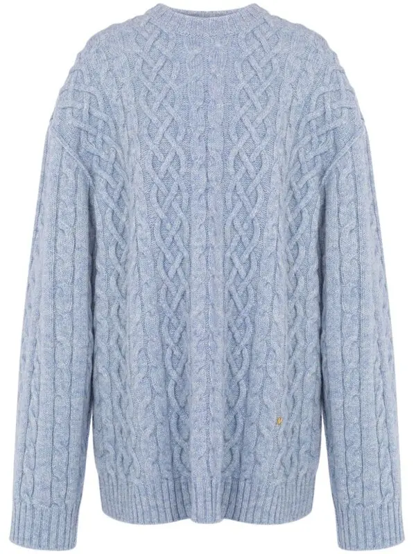 Moschino Cable Knit Virgin Wool Jumper - Blue
