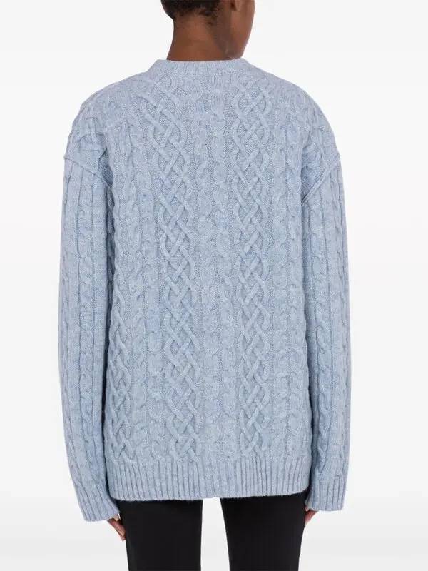 Moschino Cable Knit Virgin Wool Jumper - Blue