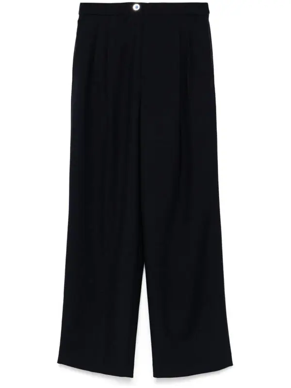 AMI Paris Pleated Wide Leg Trousers