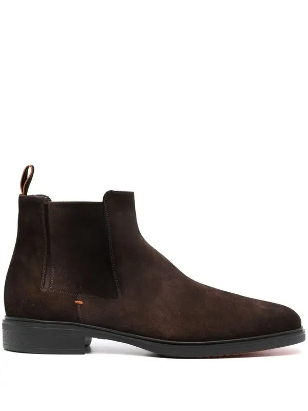 Santoni Suede Chelsea Boots - Brown