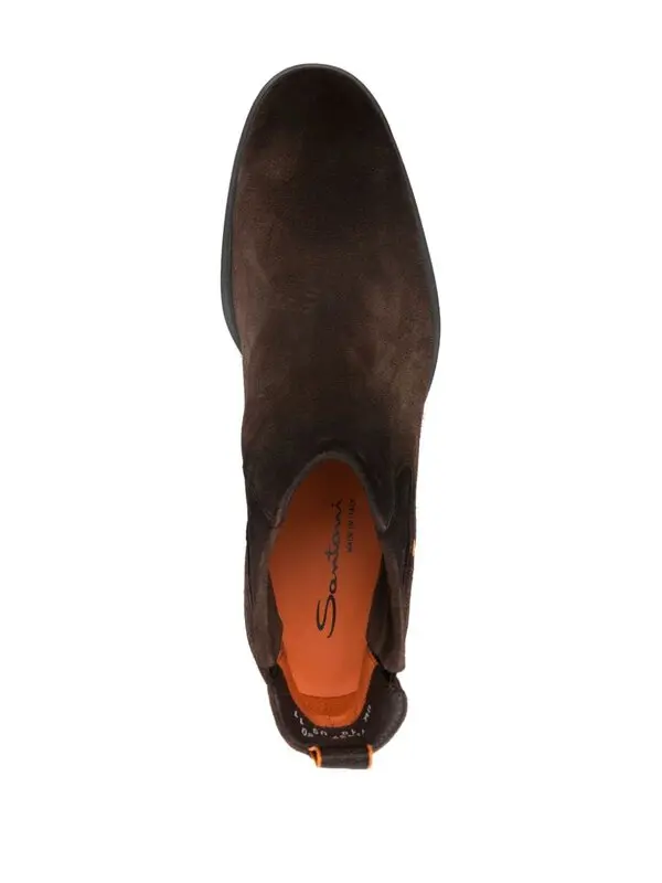 Santoni Suede Chelsea Boots - Brown