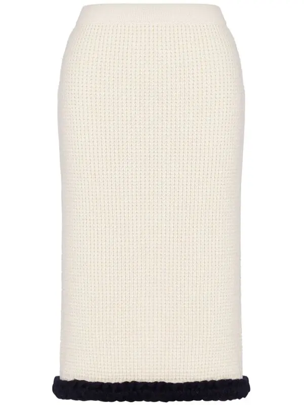 Moschino Waffle Knit Virgin Wool Skirt