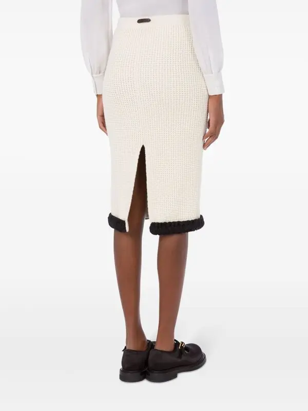 Moschino Waffle Knit Virgin Wool Skirt