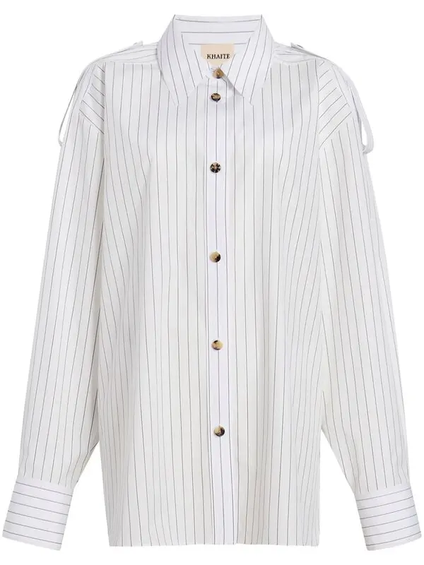 Khaite The Tamal Striped Shirt - White