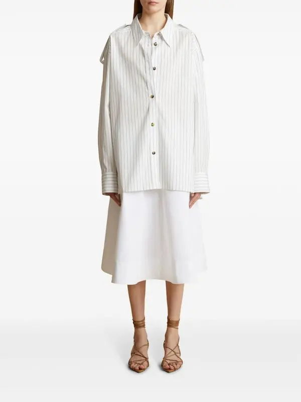 Khaite The Tamal Striped Shirt - White