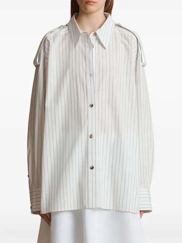 Khaite The Tamal Striped Shirt - White