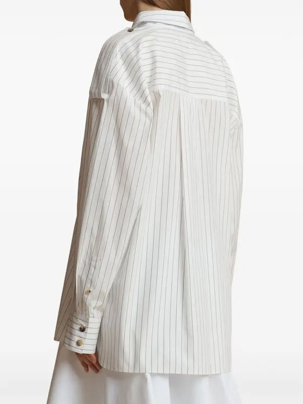Khaite The Tamal Striped Shirt - White