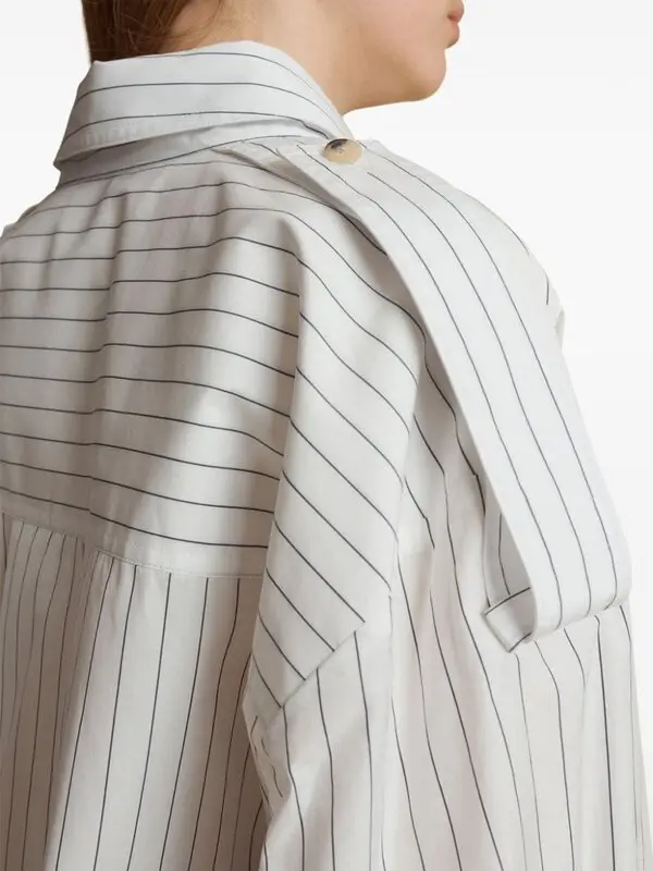 Khaite The Tamal Striped Shirt - White