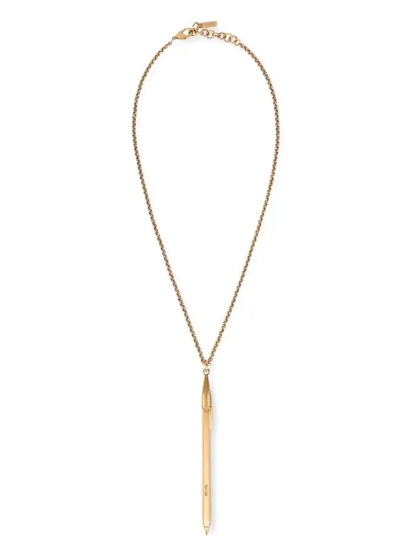 Moschino Pen-pendant Chain Necklace - Gold