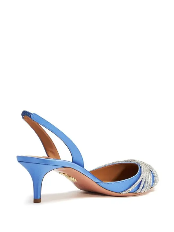 AQUAZZURA 50mm Gatsby Slingback Pumps - Blue
