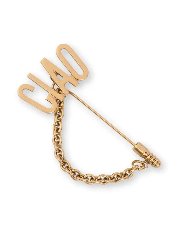 Moschino Ciao Chain-detail Brooch - Gold