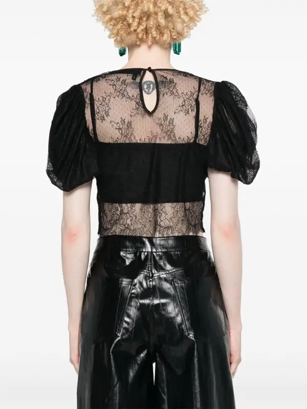 ROTATE BY BIRGER CHRISTENSEN Puff-sleeves Lace Blouse