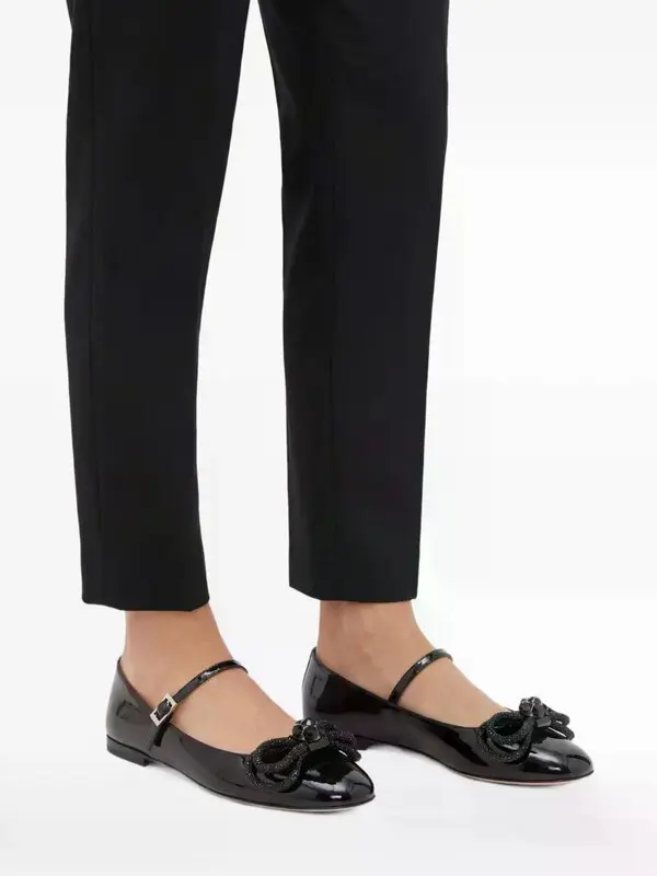 Mach & Mach Double Bow Ballet Flat - Black