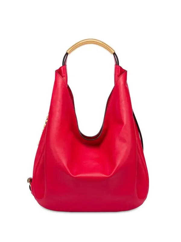 Moschino Handle Me Leather Shoulder Bag - Red