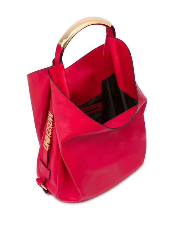 Moschino Handle Me Leather Shoulder Bag - Red