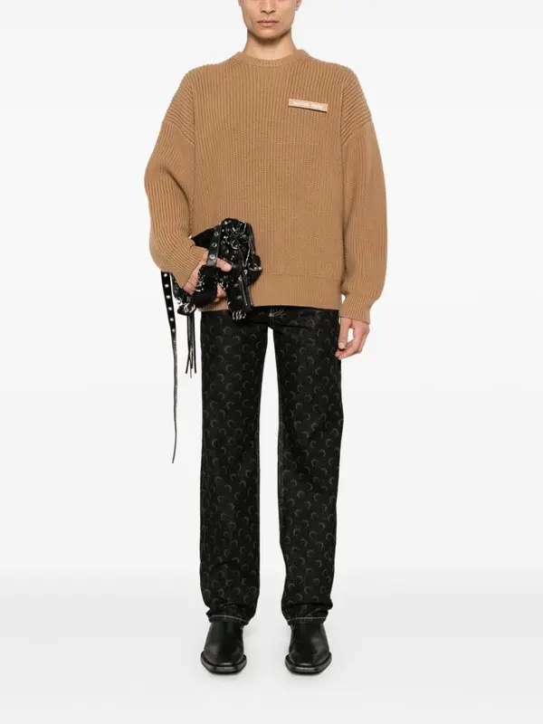 MARINE SERRE Merino Sweater - Neutrals