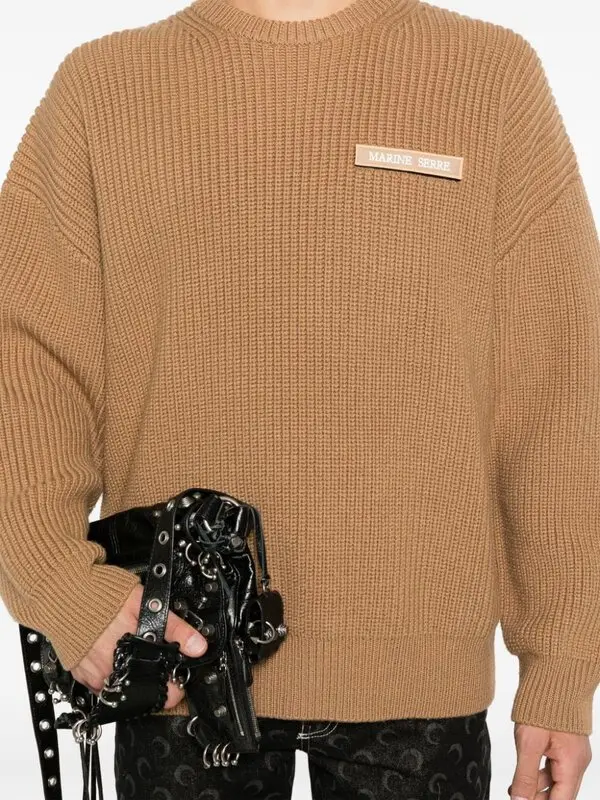 MARINE SERRE Merino Sweater - Neutrals