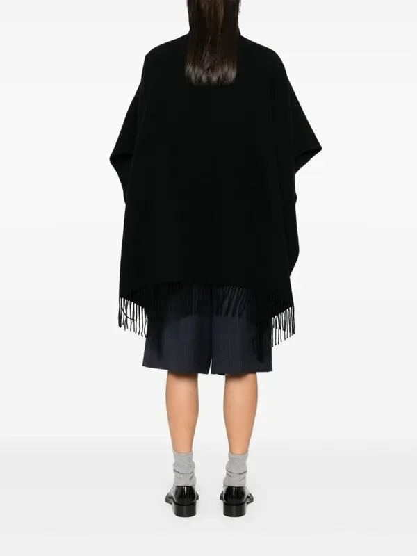 Herno Cape With Fringe Detailing - Black