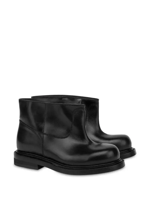 Moschino Olivia Leather Ankle Boots - Black