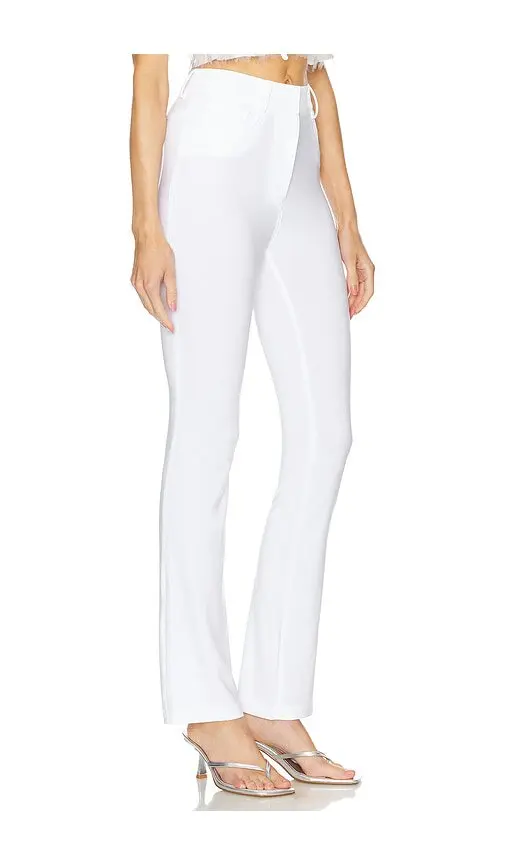 Norma Kamali High Waist Boot Leg Jean In White