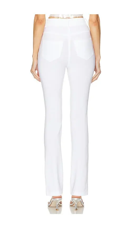 Norma Kamali High Waist Boot Leg Jean In White