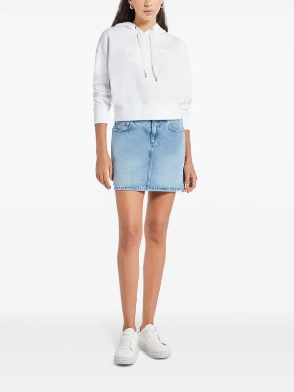 Michael Kors Empire Logo Organic-cotton Hoodie - White