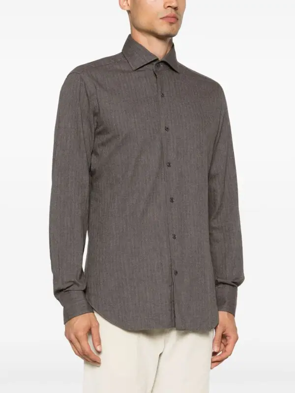 BARBA NAPOLI Herringbone-pattern Shirt